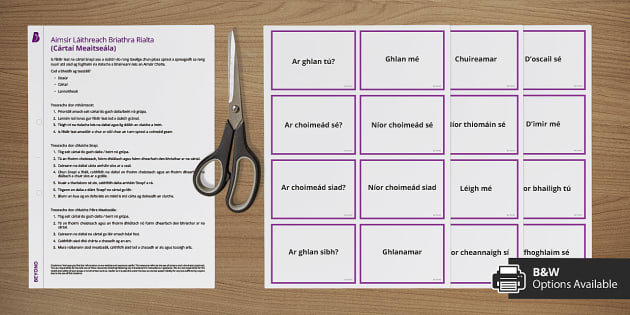 Aimsir Chaite Briathra Rialta - Cártaí Meaitseála
