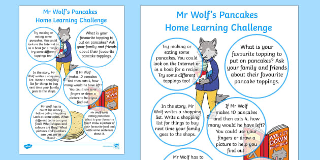 Home Learning Challenge Sheet Reception FS2 to Support Teaching on Mr Wolfs