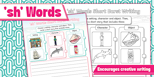 'sh' Words Short Burst Writing Template - Twinkl