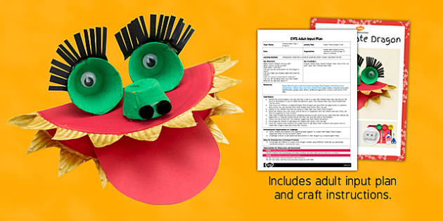 Paper Plate Dragon Craft EYFS Adult Input Plan and Resource Pack
