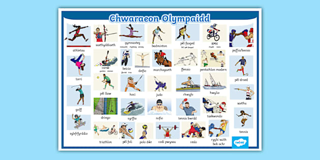 Mat Geiriau Chwaraeon Olympaidd yr Haf - Twinkl