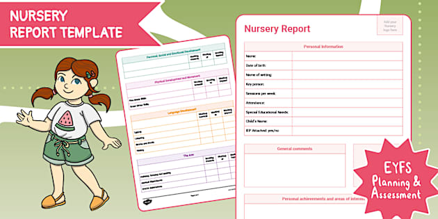 Northern Ireland EYFS Nursery Report Template