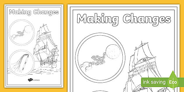 Making Changes Year 5 Integrated Unit Title Colouring Page