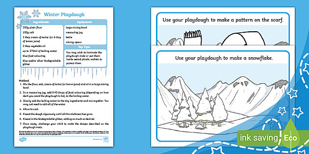 Winter Wonderland Playdough Recipe and Mats - Twinkl