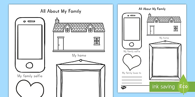 All About My Family Activity (teacher made)