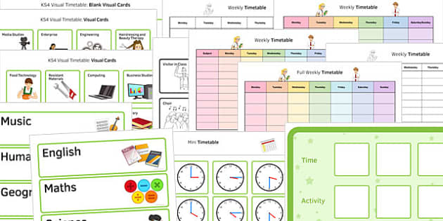 KS4 Visual Timetable Resource Pack (Hecho por educadores)