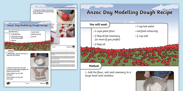 Anzac Day Modelling Dough Recipe Teacher Made Twinkl