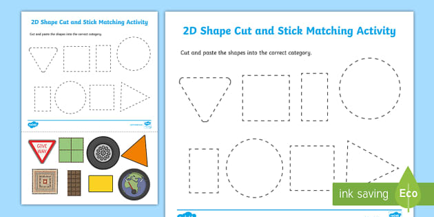 2D Shapes Cut and Stick Activity | Teaching Resource