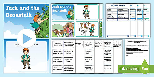 Jack and the Beanstalk with Blanks Level Questions - Twinkl