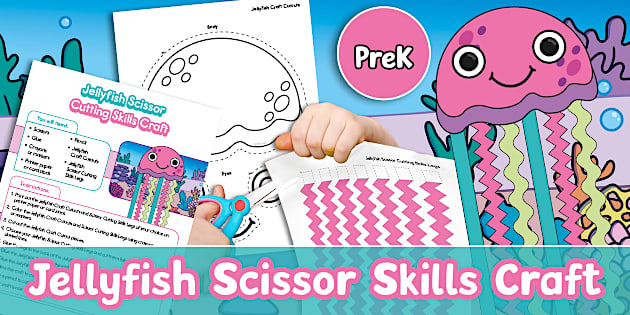 Jellyfish Scissor Cutting Skills Craft (teacher made)