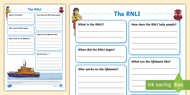 RNLI Fact File Template - Twinkl