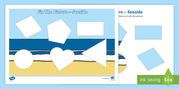 Fix The Picture Seaside Cutting Skills Activity Shee
