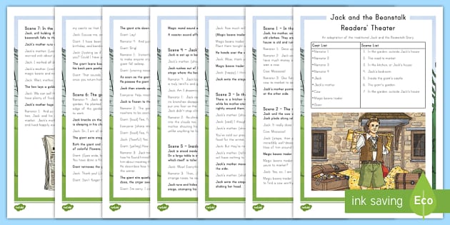Jack and the Beanstalk Reader's Theater Activity - Reader's