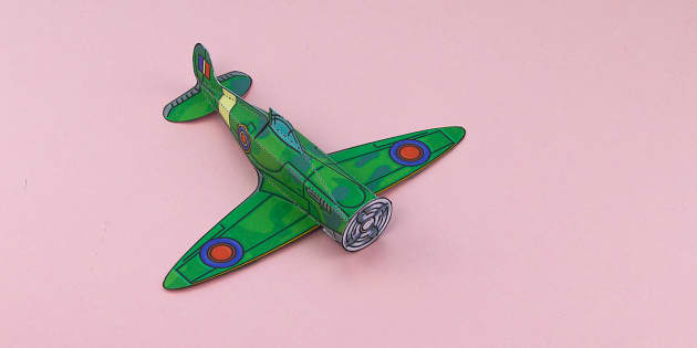 3D WWII Spitfire Plane Paper Model (teacher made) - Twinkl