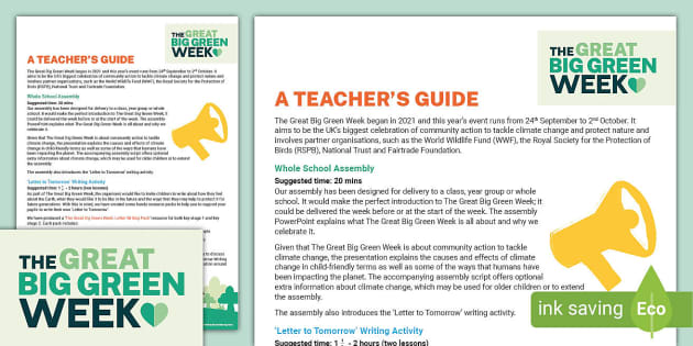 FREE! - Great Big Green Week: Guide for Teachers - Twinkl