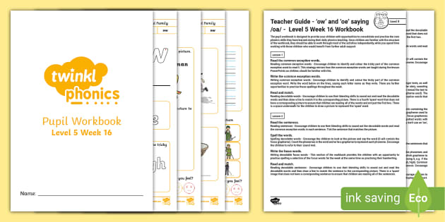 Level 5 Week 16 Phonics Workbook - KS1 - Twinkl Resources