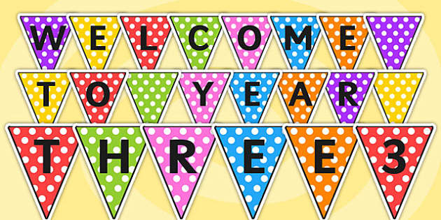 👉 Welcome to Year Three Bunting - Twinkl