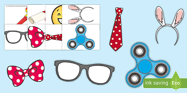 End of School Year Photo Booth Props Cut-Outs - Transition Activities