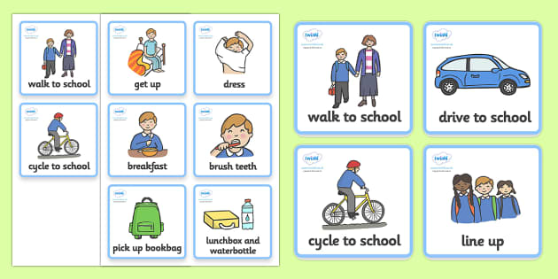 Daily Routine Cards Getting Ready For School Boys 
