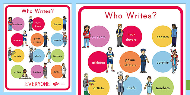 First Grade Who Writes Poster (teacher made) - Twinkl