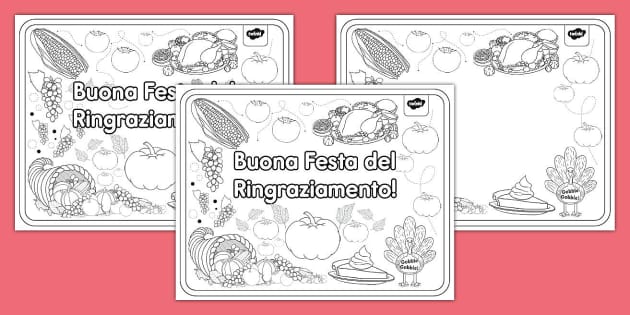 Fogli da colorare Thanksgiving (teacher made) - Twinkl