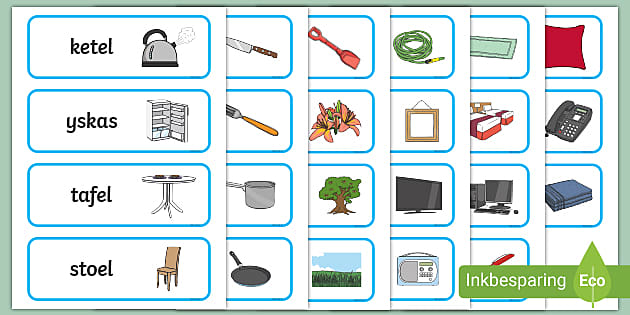 STOMPI - Voorwerpe Woordkaarte (Hecho por educadores)