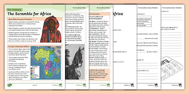 Grade 8 Hist: The Scramble for Africa Summary and Worksheet