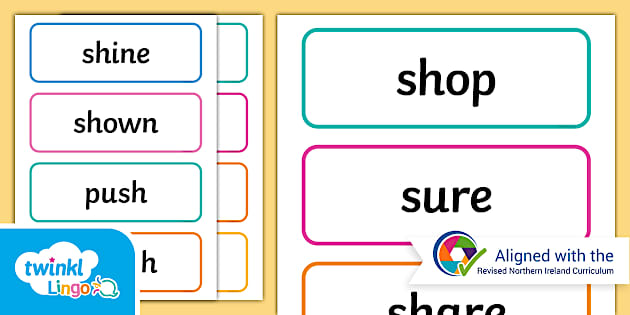 Linguistic Phonics Stage 5/6 Phase 3b 'sh/s' Sound Word Cards