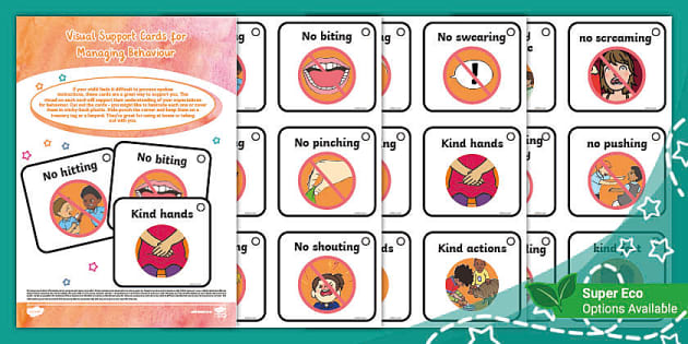 Visual Support Cards for Managing Behaviour (teacher made)