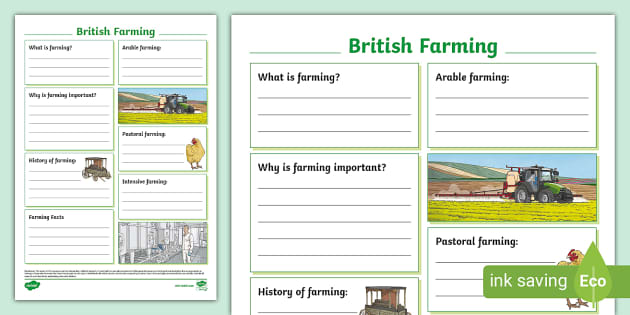 British Farming Fact File Template (Teacher-Made) - Twinkl