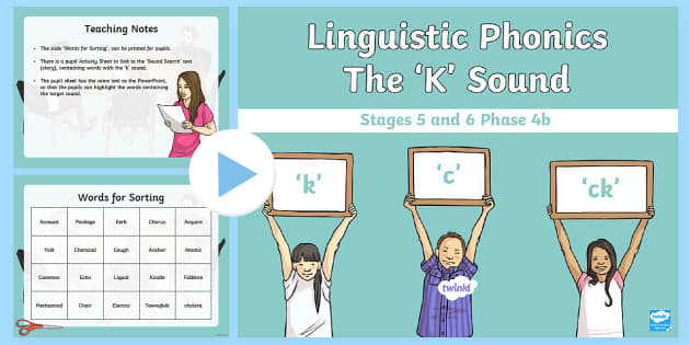 Northern Ireland Linguistic Phonics Stage 5 and 6, Phase 4b, 'k' Sound