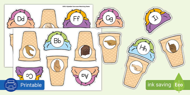 SASL Alphabet Ice cream Matching Game (Hecho por educadores)