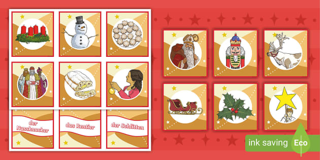 👉 German Christmas Matching Cards (teacher made) - Twinkl