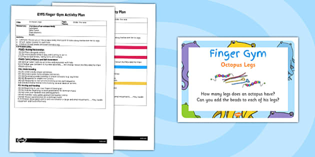 EYFS Octopus Legs Finger Gym Activity Plan and Prompt Card Pack