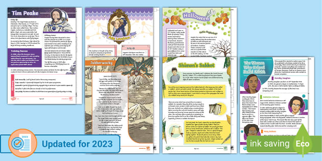 UKS2 October Differentiated Reading Comprehension Activity Pack (Age 9-11)