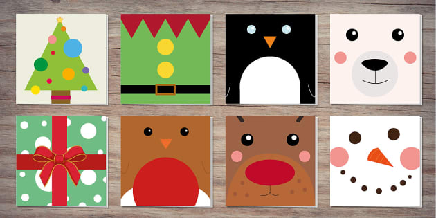 Christmas Graphic Card Set | Twinkl Party (teacher made)