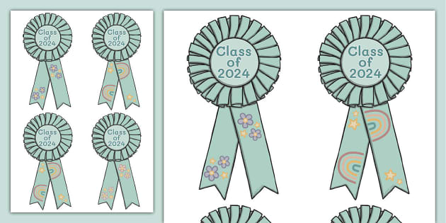 Editable Muted Rainbow Graduation Rosettes | Twinkl - Twinkl