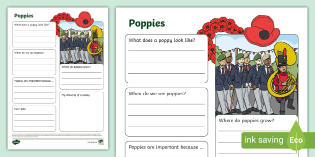 Poppies Fact File Template (teacher made) - Twinkl