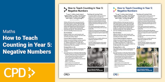How to Teach Counting in Year 5: Negative Numbers CPD How to Teach Counting in Year 5: Negative Numbers CPD