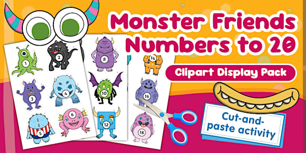 Monster Friends Numbers to 20 Clipart Display Pack