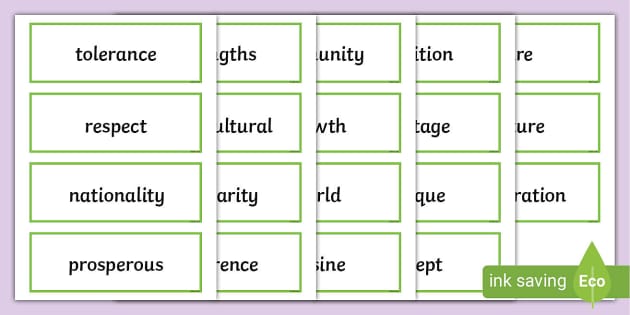 Tolerance and Respect Vocabulary Cards (Teacher-Made)
