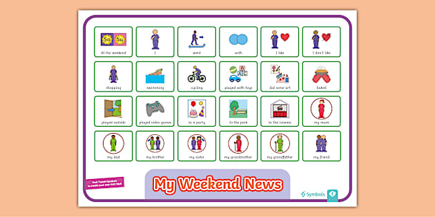 Twinkl Symbols My Weekend News Aac Mat Teacher Made