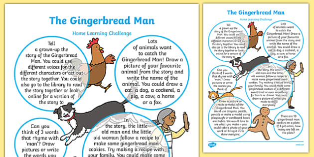The Gingerbread Man Home Learning Challenges Reception FS2