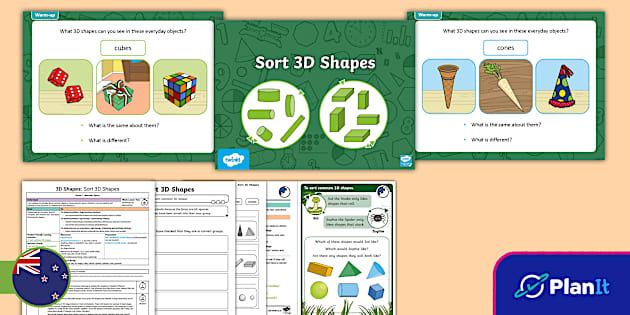 Phase 1 Space: 3D Shapes (Sort 3D Shapes) Lesson 6 - Twinkl