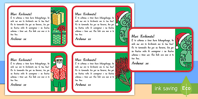 Te Reo Māori Christmas Note Labels (teacher made) - Twinkl
