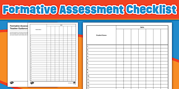 Formative Assessment Checklist Template