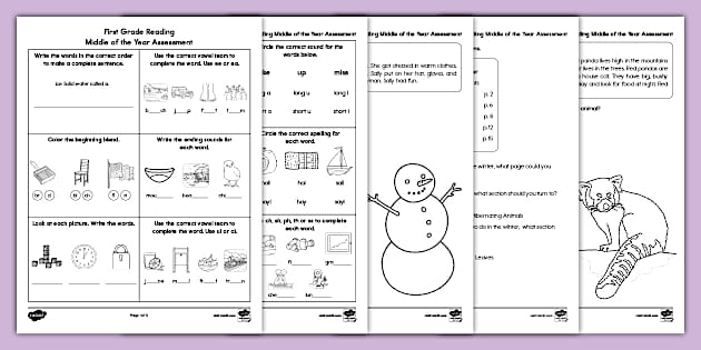 First Grade Middle of the Year Reading Assessment - Twinkl