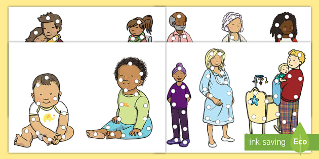 My Family Threading Cut-Outs - EYLF (teacher made) - Twinkl