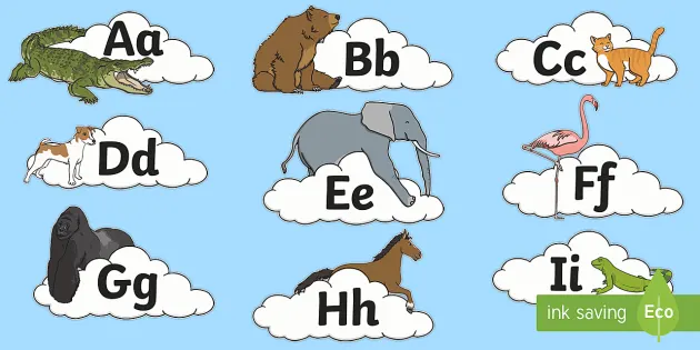 Cursive A-Z Alphabet on Animals (teacher made) - Twinkl