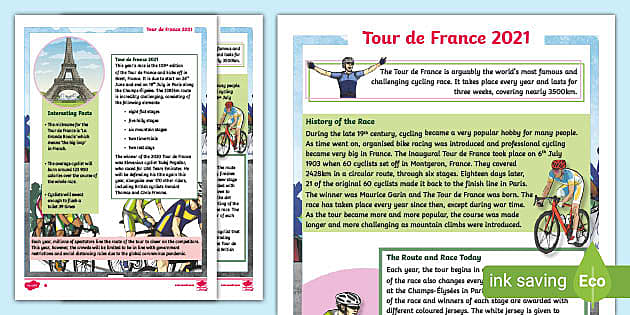 UKS2 Tour de France 2020 Differentiated Reading Comprehension Activity